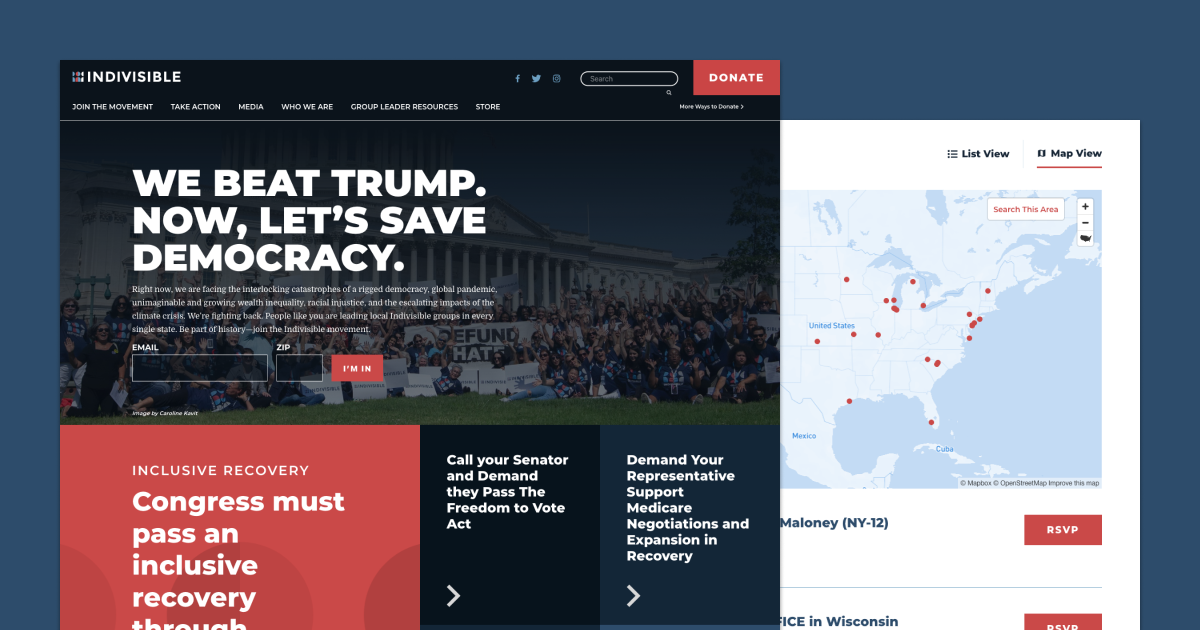 Indivisible site build | Aten Design Group