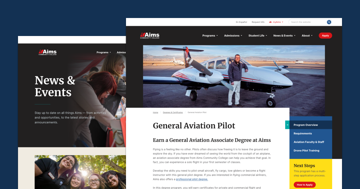 Aims Community College redesign | Aten Design Group