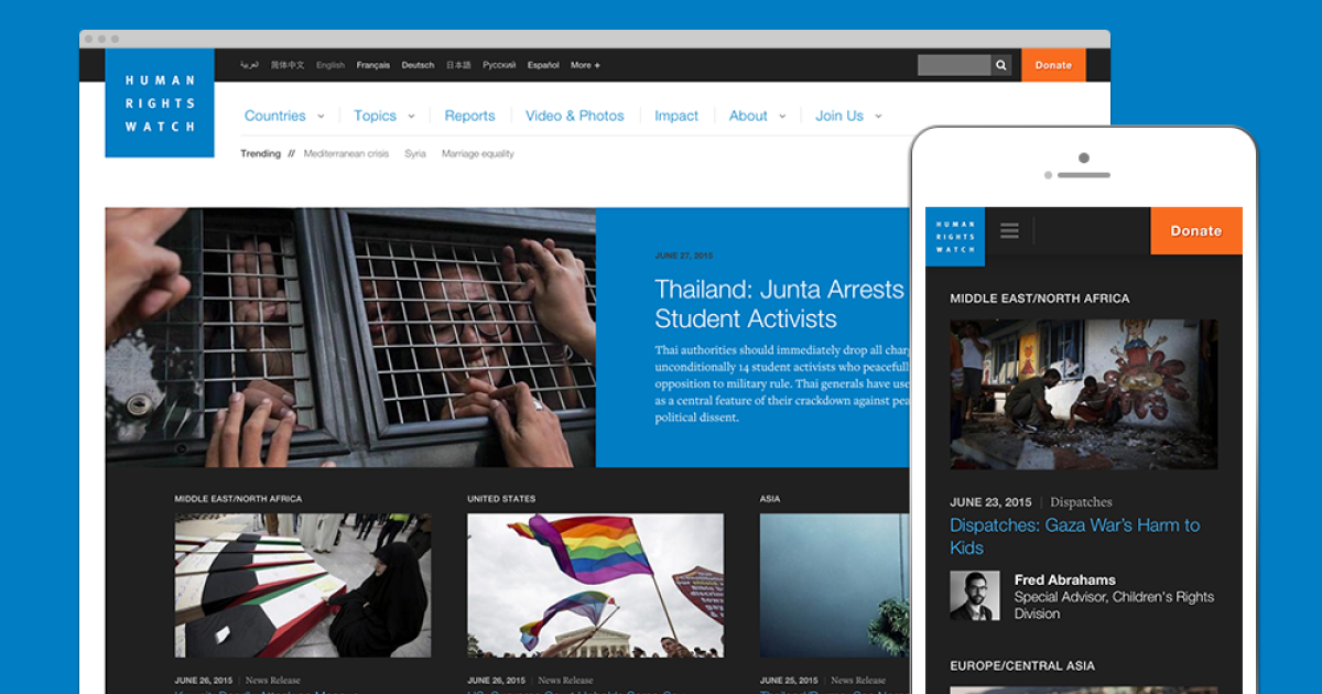 Human Rights Watch Redesign | Aten Design Group